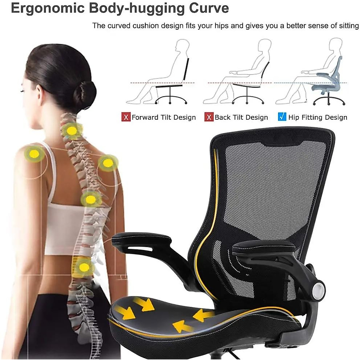 Drafting Chair Tall Mesh Drafting Stool for Standing Desk, Adjustable Bar Height Reception Office Chair with Flip-Up Arms & Foot-Ring, Ergonomic Mesh Computer Drafting Stool for Home Office Working