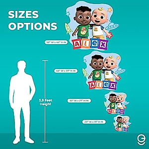 Multiple Font Custom Name JJ and Cody CoComelon Kids Wall Decal - EGD X CoComelon Series - Prime Collection - Wall Decal for Room Decorations - Mural Wall Decal Sticker (EGDCOCO004)