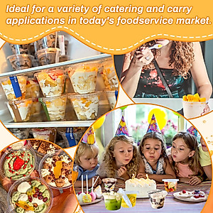 Qinsihwn 50 Pack 8 OZ Disposable Plastic Cups with Lids,Clear Dessert Cups Plastic Containers with Lids for Drink,Yogurt,Parfaits,Soups,Snacks,Salad,Fruit
