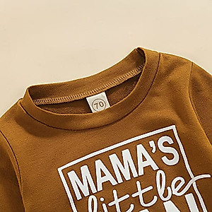 Fernvia Newborn Baby Boys Girls Toddler Sweatshirt Pullover Long Sleeve Top Shirt Letter Sun Printed Cotton Infant Jumper Tops (B Khaki, 12-18 Months)