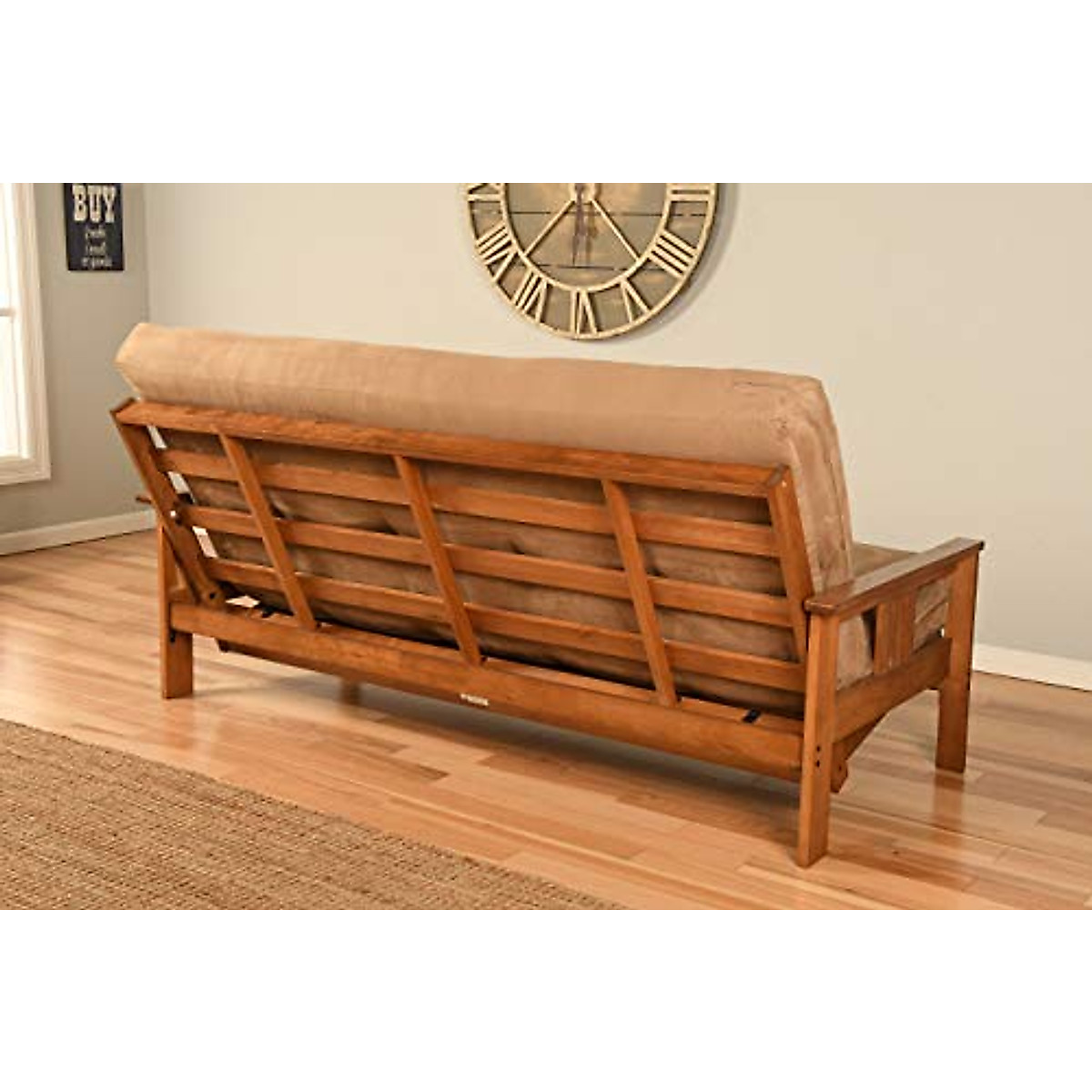 Kodiak Furniture Monterey Futon Set, No Drawers, with Barbados Base and Suede Navy Mattress