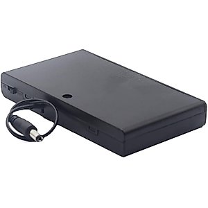 8x1.5V AA Battery Holder Case Box with DC 5.5x2.1mm Male Connector ON/Off Switch with Cover Pack of 2 (12V)