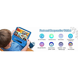 NOBKLEN Kids Tablet 10 Inch, 2023 Android Tablet for Kids and Parental Control, 2GB+32GB ROM, 6000mAh Battery