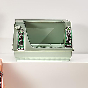 Prevent Semi Enclosed Litter Box with High Side Heightening Anti-Splashing Cat Toilet with Litter Sifting Scoop, Prevent Sand Leakage Deodorizing Cat Pan Easy to Clean and Assemble