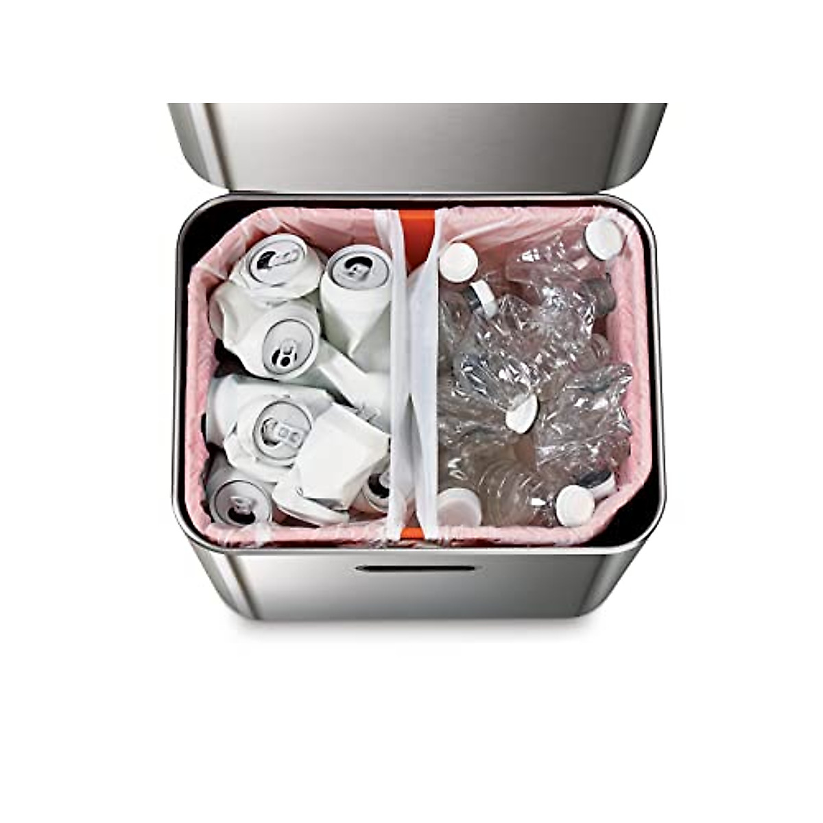 Joseph Joseph Totem Max 60 Liter Waste Separation and Recycling Kitchen Trash Can with Odor Filter and Removable Food Waste Caddy, Stainless Steel