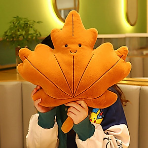 TONGSONG Soft Plush Maple Leaf Pillow Stuffed Maple Leaf Animal Plush Toy Maple Leaf Plushies Home Decor for Lover in Birthday and Holiday