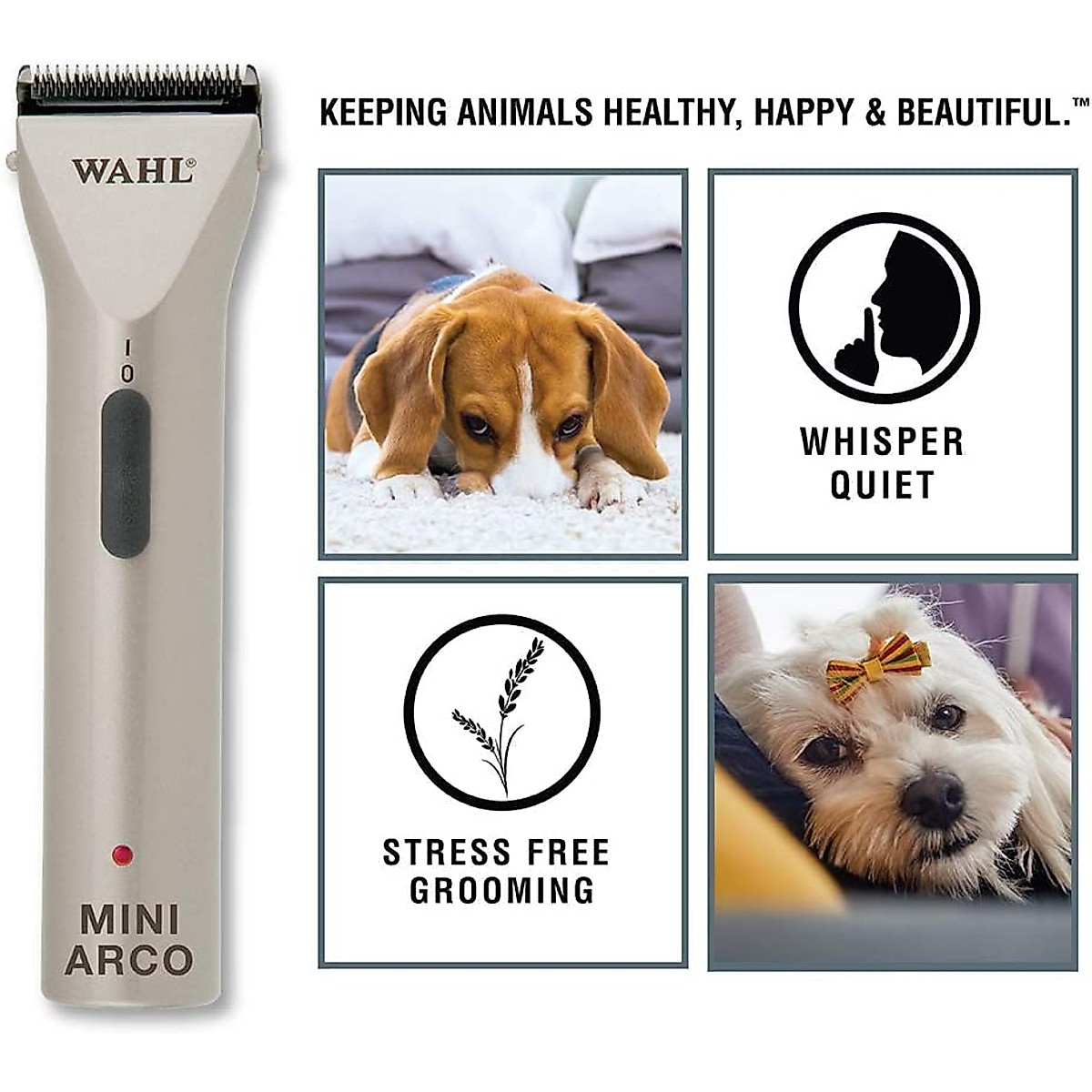 Wahl Professional Animal MiniArco Corded/Cordless Pet, Dog, Cat, and Horse Trimmer Kit