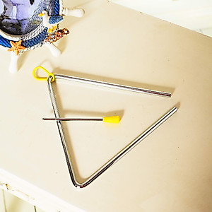 6 Inch Musical Steel Triangle Percussion Instrument With Striker
