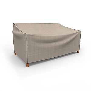 Budge P3W01PM1 English Garden Patio Loveseat Cover Heavy Duty and Waterproof, Medium, Tan Tweed
