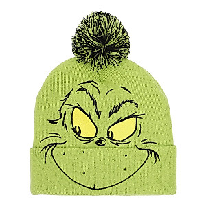 Grinch Youth Character Cuffed Beanie and Gloves Set Multicolored