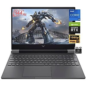 HP 2022 Victus 15.6" FHD IPS 144Hz Gaming Laptop, NVIDIA GeForce GTX 1650, Hexa-Core Intel i5-12450H (Upto 4.4GHz, Beat i7-11370H), 8GB RAM, 512GB PCIe SSD, Backlit KB,WiFi 6, Win 11+HubxcelAccessory