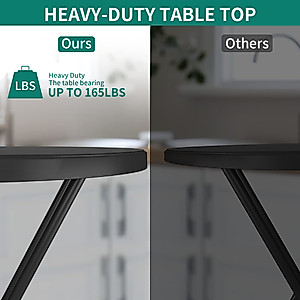 YITAHOME 32 Inch Round Folding Table for Outdoor/Indoor, Lightweight Foldable Table w/Thick Table Top and Sturdy Metal Frame, Ideal for Patio Backyard Dining Room Events, Black