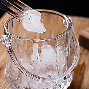 DOITOOL Champagne Bucket with Handle and Ice Tong - Wine Cooler Bucket Clear Ice Buckets for Parties - Portable Wine Chiller Bucket Acrylic Ice Bucket for Champagne or Beer Bottle