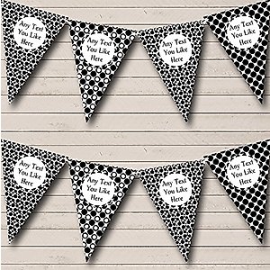 Black White Spots and Polkadot Carnival Fete Street Party Bunting Banner