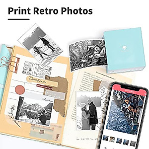 Phomemo Printer M02 Mini Pocket Portable Sticker Printer with 4 Label Paper, Bluetooth Wireless Tiny Handy Labeler, Smartphone Mobile Photo Picture Thermal Label Maker Compatible with Android iOS