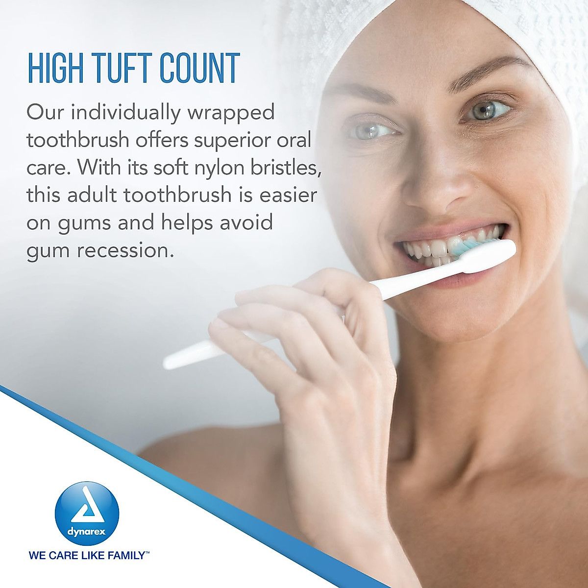 Dynarex 4861 Toothbrushes, Adult 30 Tuft, Pack of 144