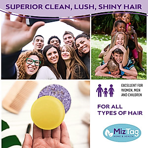 Miztag Home & Health Shampoo and Conditioner Bar Set - 5pcs with Holder & Travel Tins - Vegan, Sulfate-Free, Paraben-Free - Eco-Friendly Gift for Women