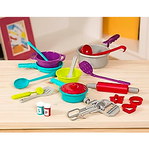 Battat – Pretend Cooking Set – Plastic Kitchen Toys – Play Dishes & Utensils-Toddler Cooking Set – 3 Years + (21 Pcs)