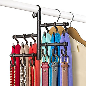 Lynk Hanging Pivoting Belt Rack Tie, Closet Organizer