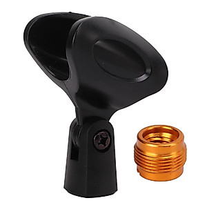 01 02 015 Microphone Clip, Wide Application 180° Rotatable Convenient Strong Toughness Microphone Holder Lightweight with 5/8in to 3/8in Screw for Wired Mic