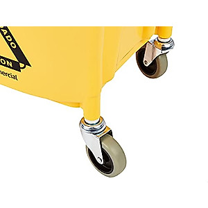 AmazonCommercial Mop Bucket and Down Press Wringer Combo, 35-Quart, Yellow