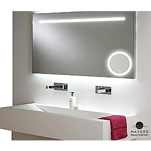 10X Magnifying Mirror with LED Light and 3 Strong Suction Cups. Compact, Lighted Makeup Mirror (4 AAA Battery Operated)