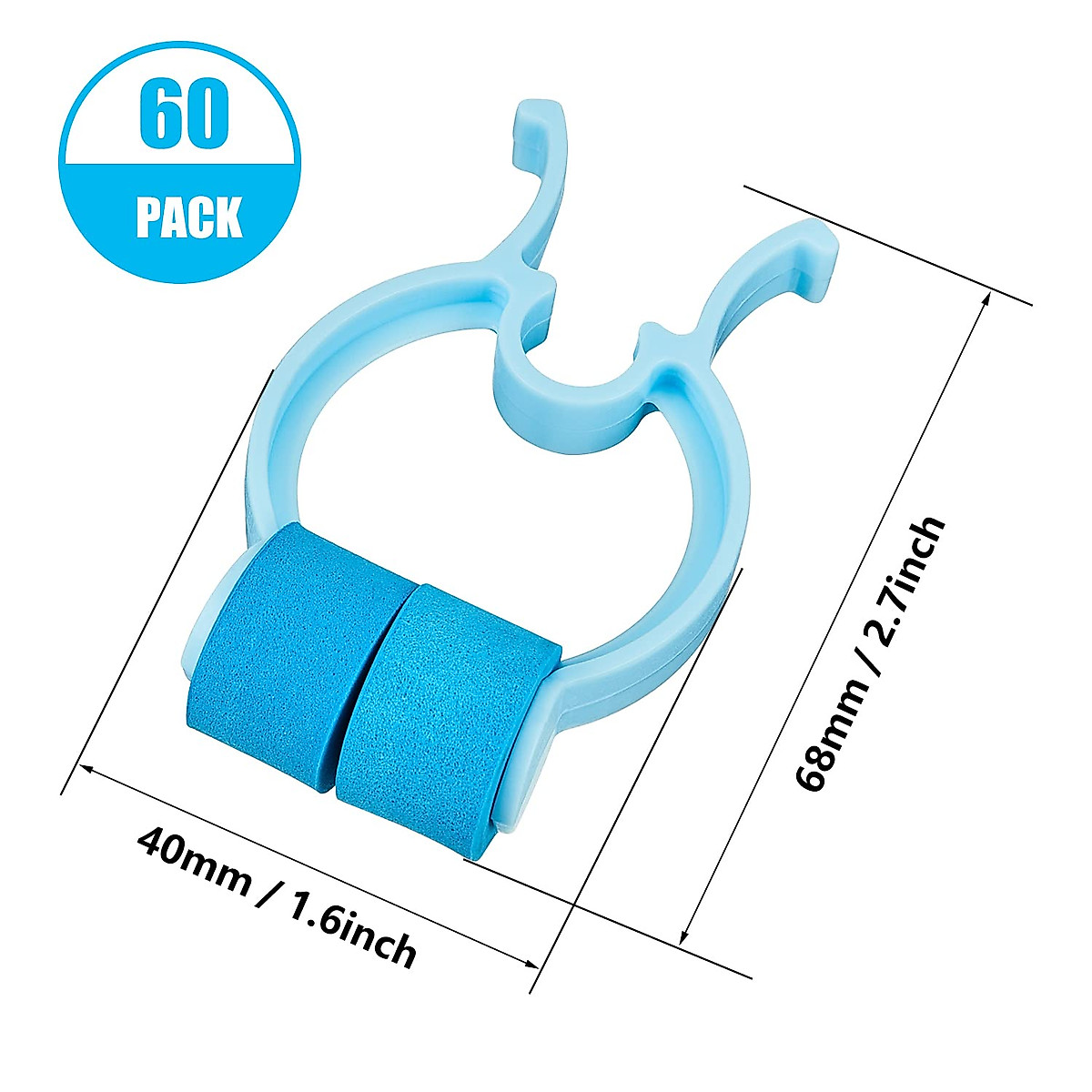 60 Pieces Nose Stop Clips Nose Nasal Stopper Clips Plastic Foam Nose Clips for Accidental or Emergency Condition (Blue)