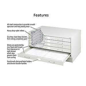 Safco Products 4969LG Facil Steel Flat File, Small (Optional Base Sold Separately), Light Gray