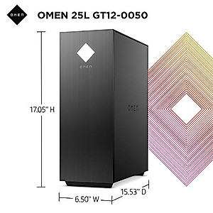 OMEN 25L Gaming Desktop PC, AMD Radeon RX 5700, AMD Ryzen 7 3700X, HyperX 16 GB DDR4 RAM, 1 TB SATA Hard Drive & 512 GB PCIe NVMe SSD, Windows 10 Home, VR Ready, RGB Lighting (GT12-0050, 2020 Model)