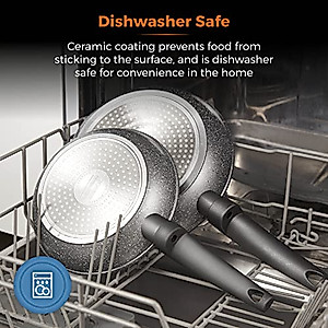 Tower Cerastone Forged Aluminium Frying Pan with Easy Clean Non-Stick Ceramic Coating, 28 cm, Graphite