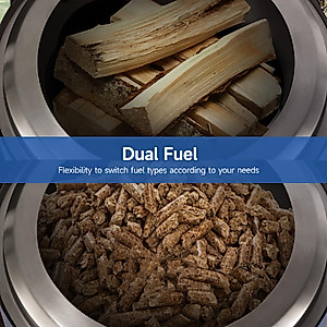 AVKENOEDY Tabletop Fire Pit with Stand, 9.8" H x 8.6" D Smokeless Portable Mini Fire pit for Indoor & Outdoor, Fueled by Pellets/Wood, Safe Burning, Stainless Steel, with Travel Bag, 3.2lbs, Navy Blue