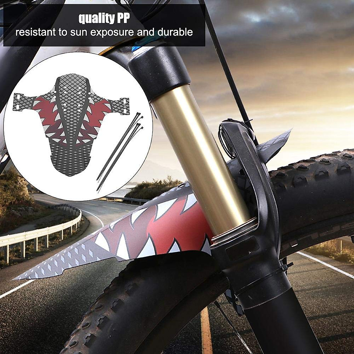 VGEBY1 Bicycle Mudguard Bicycle Rear Wheel Tire Mud Wings Road Mountain Bike Mud Guard Accessory with Cable Ties(B)