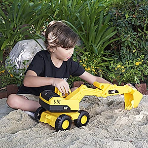 Cat Construction 15" Excavator | Super-Sized Kids Outdoor Toy | Real Working Parts & Articulated Parts | Ideal Toys for 3 Year Old Boys | CAT Construction Toys