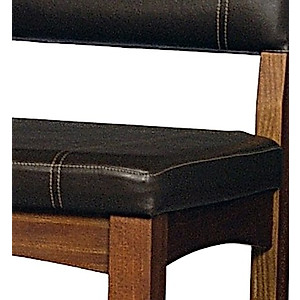 Linon Home Decor Milano Bar Stool, Medium Dark Walnut, 30-Inch