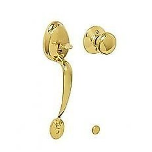 SCHLAGE FE285PLY505PLY Lifetime Polished Brass Plymouth Lower Handleset for Electronic Keypad with Plymouth Interior Knob