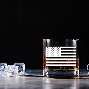 Perfectinsoy American Flag Whiskey Glass, Perfect Glass as a Christmas, Veterans Day, Father’s Day, 4th of July, or Birthday Gift for Dad