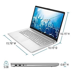 HP 2022 17.3" FHD IPS Display Laptop Intel 11th Gen 4-Core i5-1135G7 Iris Xe Graphics 8GB RAM DDR4 512GB NVMe SSD Fingerprint USB-C WiFi AC Bluetooth HDMI Webcam Windows 11 Pro w/ RE USB