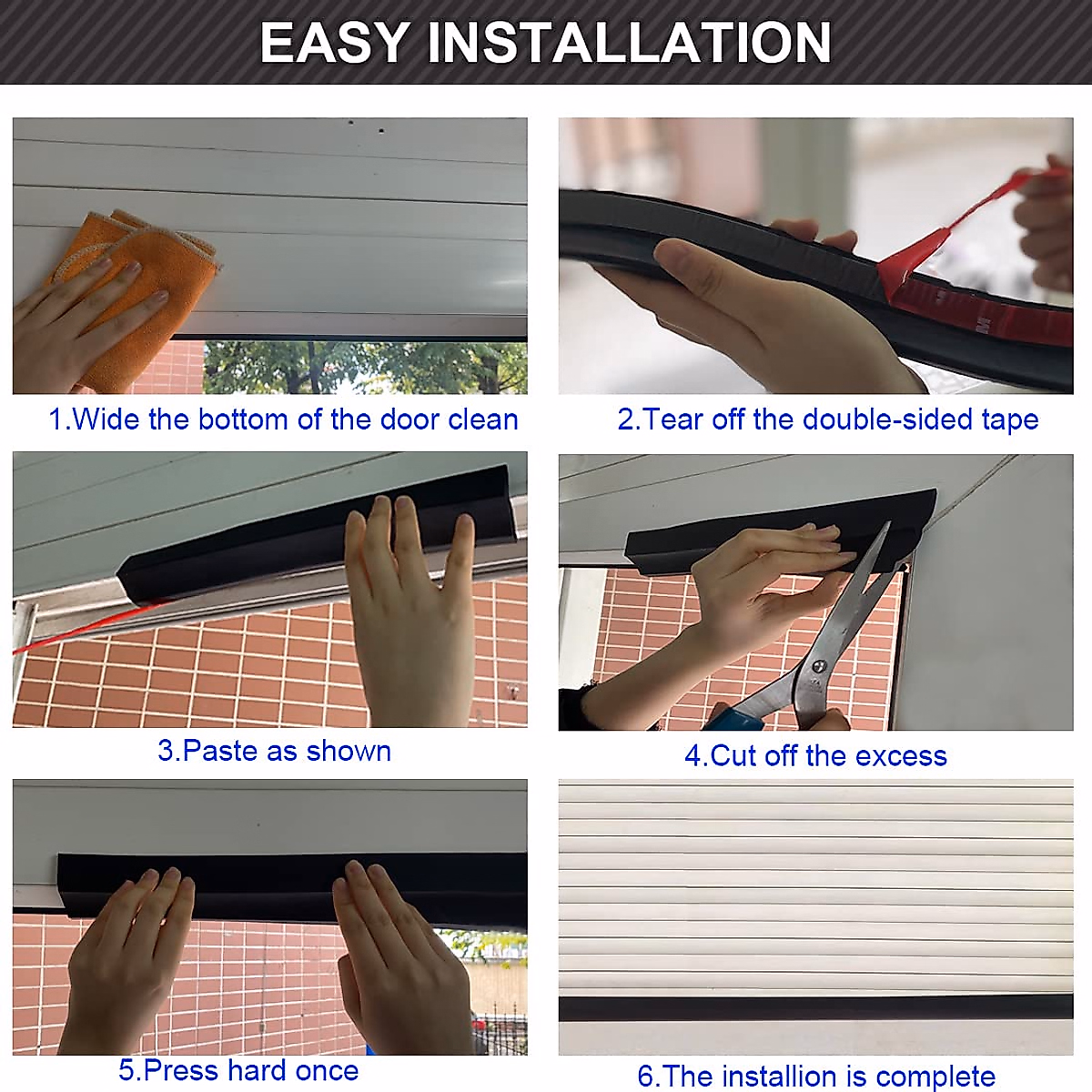 Universal Garage Door Threshold Seals Bottom Rubber Replacement, weatherproofing Garage Door Weather Stripping with Nails (10ft)