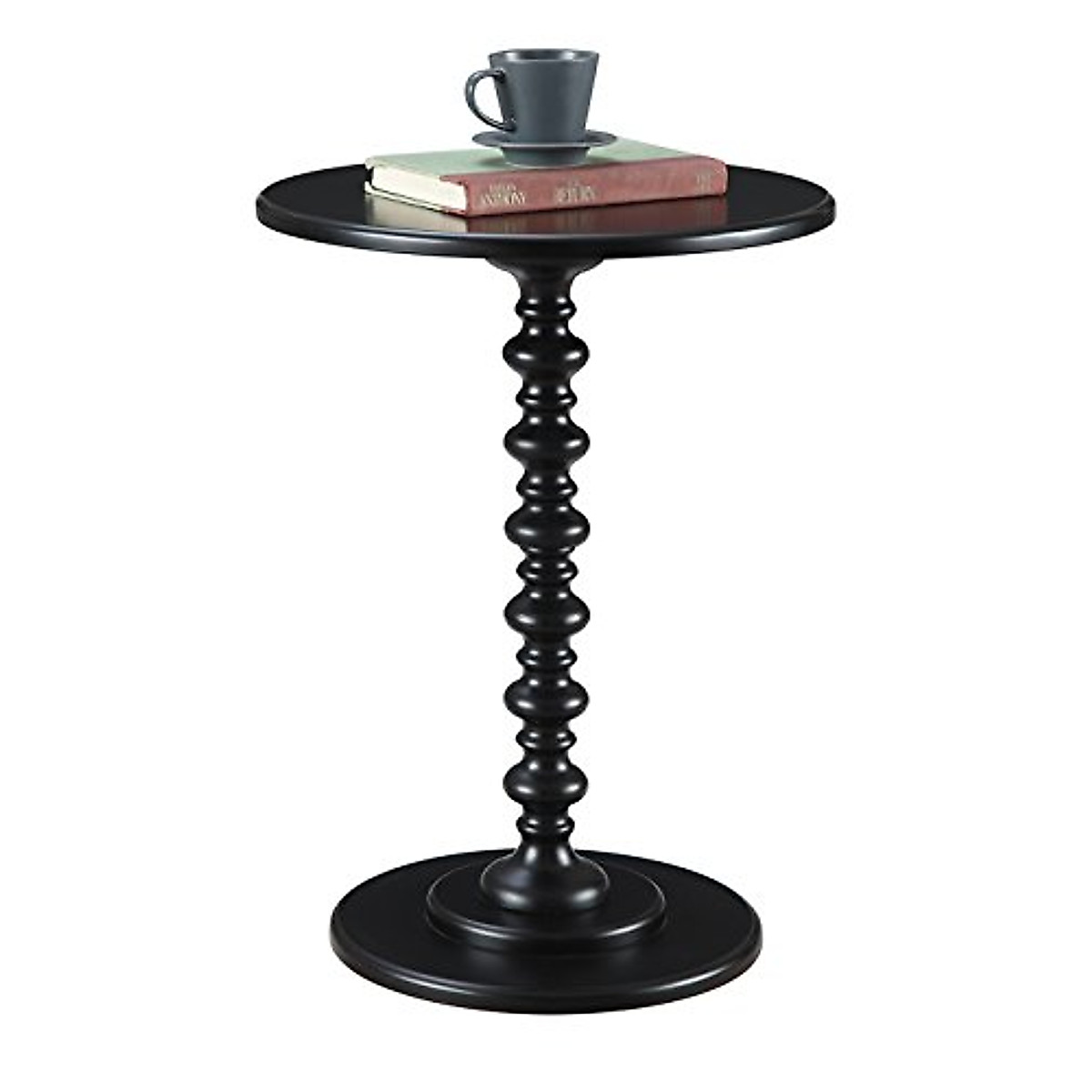 Convenience Concepts Palm Beach Spindle Table, Black, 17.75 in x 17.75 in x 24 in