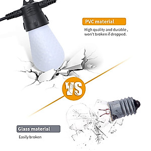 Foruly Smart LED Outdoor String Lights, 48ft RGB Patio Hanging Lights IP65 Waterproof Shatterproof Color Changing String Lights for Backyard Garden Cafe Party Wedding