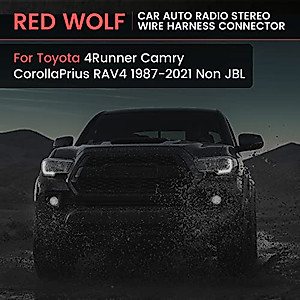 RED WOLF Radio Wiring Harness Connector Select for Toyota 4Runner Camry Corolla Prius RAV4 1987-2019 Mount Aftermarket Car Stereo Wire Cable Plug