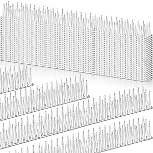 Geetery 48 Pack Bird Spikes Bulk Transparent Plastic Bird Spikes for Small Birds Squirrel Pigeon Spikes Bird Spikes for Animal Outdoor, Fence Spikes for Garden Wall Railing Roof