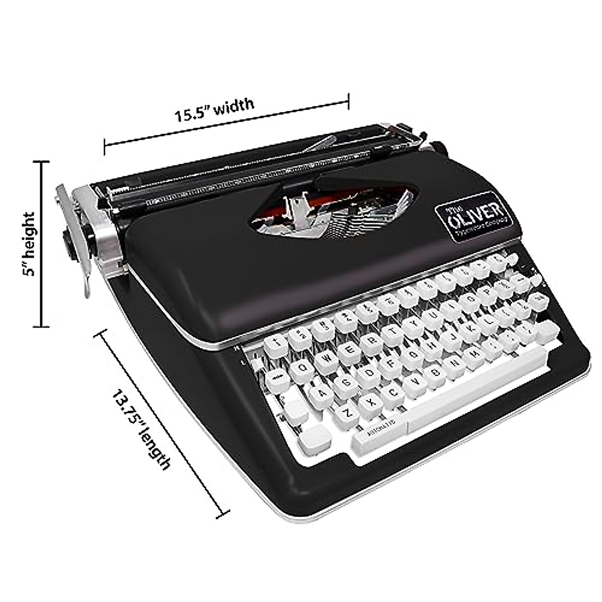 The Oliver Typewriter Company Timeless Manual Typewriter, Black