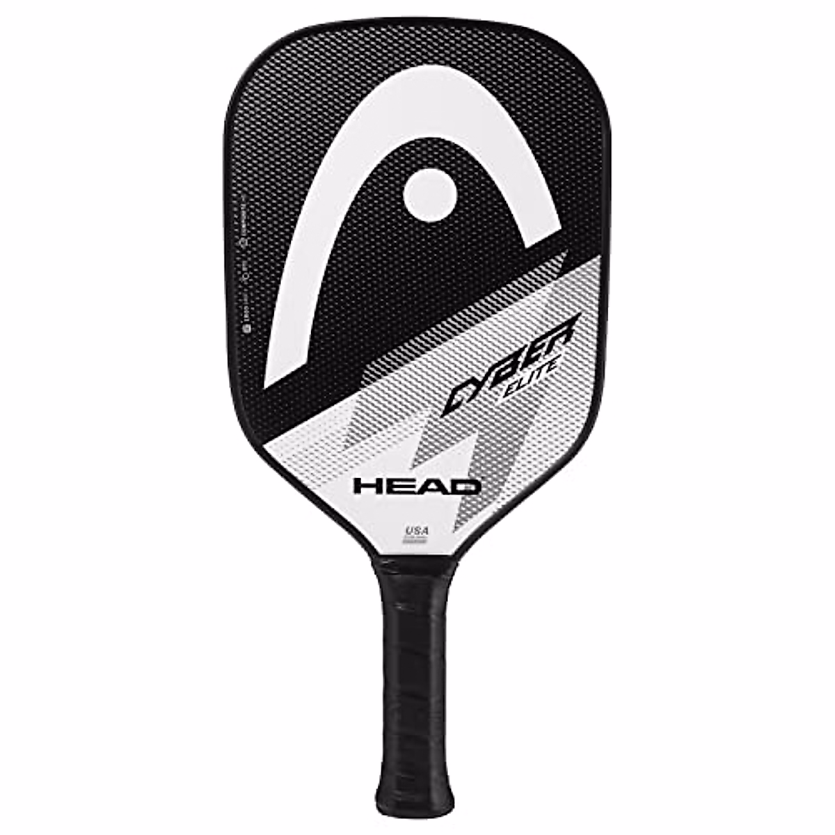 HEAD Cyber Elite Pickleball Paddle, Fiberglass Surface, Black/White Color, Beginning to Intermediate Levels