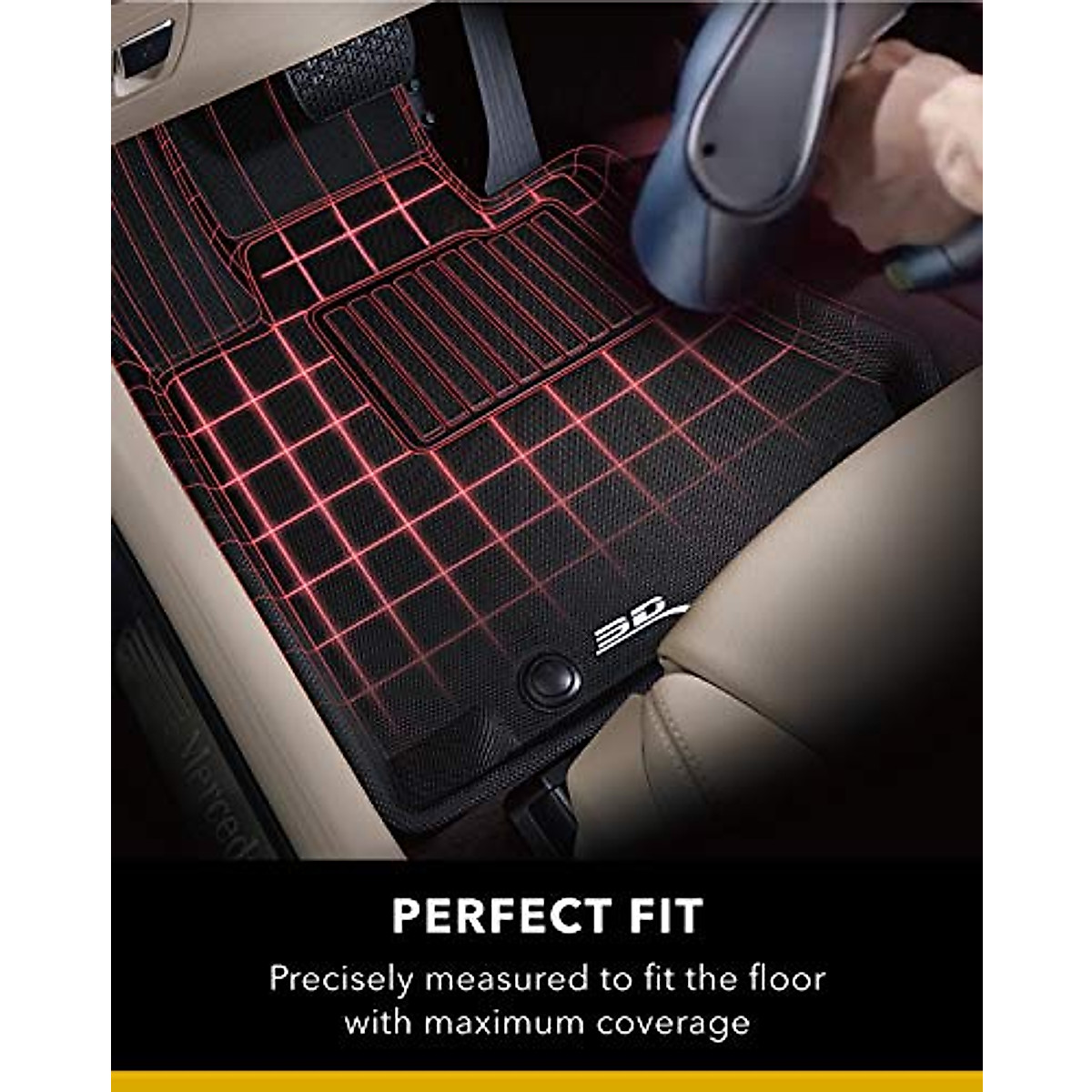 3D MAXpider Custom Fit Kagu Floor Mat (Black) Compatible with Volvo S60/V60 Plug-in Hybrid 2019-2023 - Full Set
