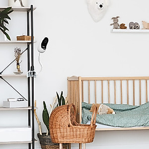 oioaahkeo Baby Monitor Mount, Adjustable Clip Mount for Owlet Duo Baby Monitor, Motorola Baby Monitor, Owlet Cam and VTech VM901 (White)(Not for Owlet Cam2)