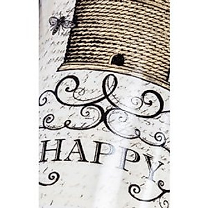 Cypress Home Inspirational Travel Mug, Bee Happy 17 OZ Ceramic Cup - 4 x 5 x 7 Inches Insulated Coffee Tea Mug