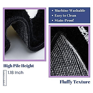 Beyond Deco 8 Ball Rug 35” Inches, Handmade Tufted Round Aesthetic Area Rugs, Fluffy & Preppy Decor 8ball Design, Perfect for Living Room, Bedroom, playroom Soft Cool Floor Carpet