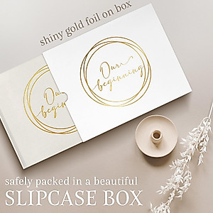 Premium Wedding Guest Book Set, Includes Slipcase Box, 100 Pages, and 200 Stickers, Perfect for Wedding Reception, Bridal Shower, and Special Events