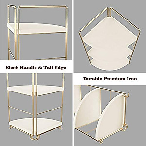 kaileyouxiangongsi 2-Tier Kitchen Spice Rack-Corner Bathroom Shelf- Kitchen Triangle Storage Rack - Standing Rack for Bathroom, Living Room, Bedroom, Kitchen (Golden)